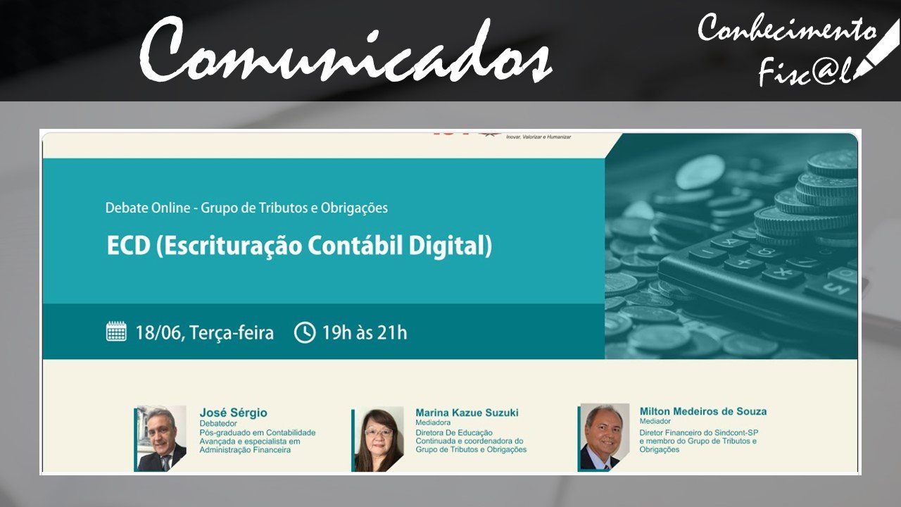 ECD (Escrituração Contábil Digital) - Conhecimento Fiscal